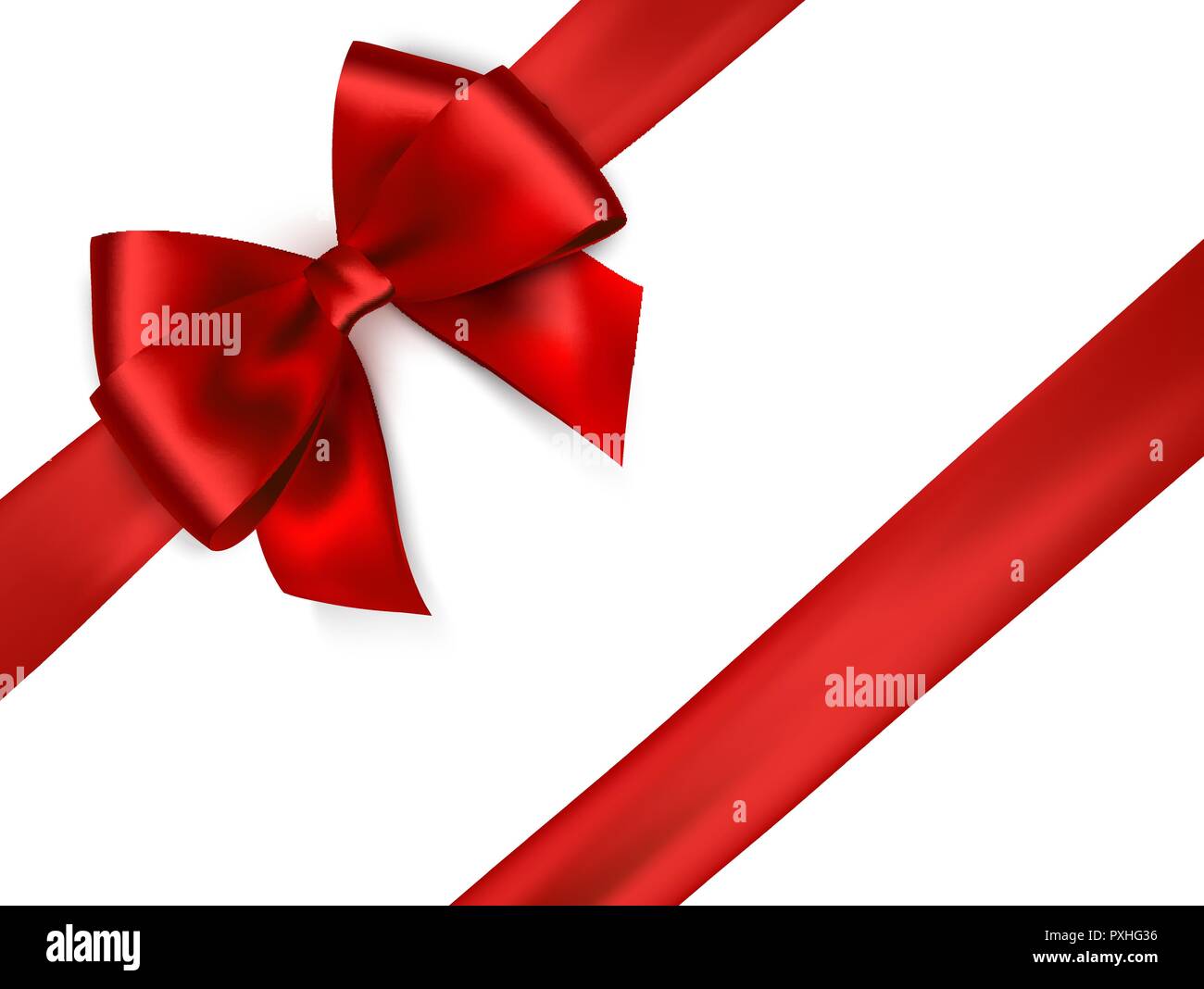 Shiny red satin ribbon on white background Stock Vector Image & Art - Alamy
