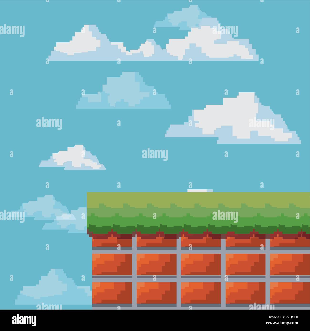 screen level video game pixel vector illustration Stock Vector Image ...