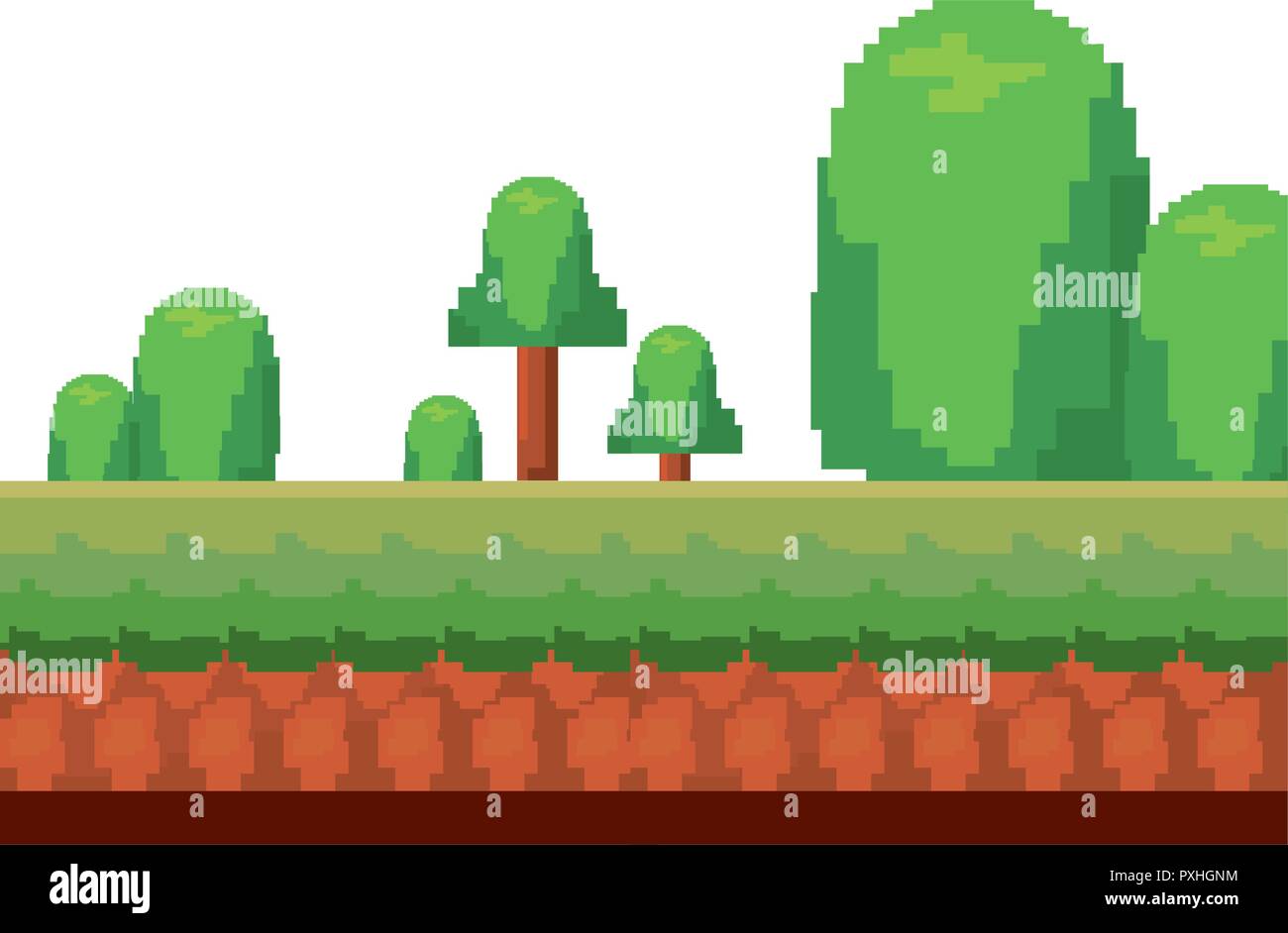 screen level video game pixel vector illustration Stock Vector Image ...