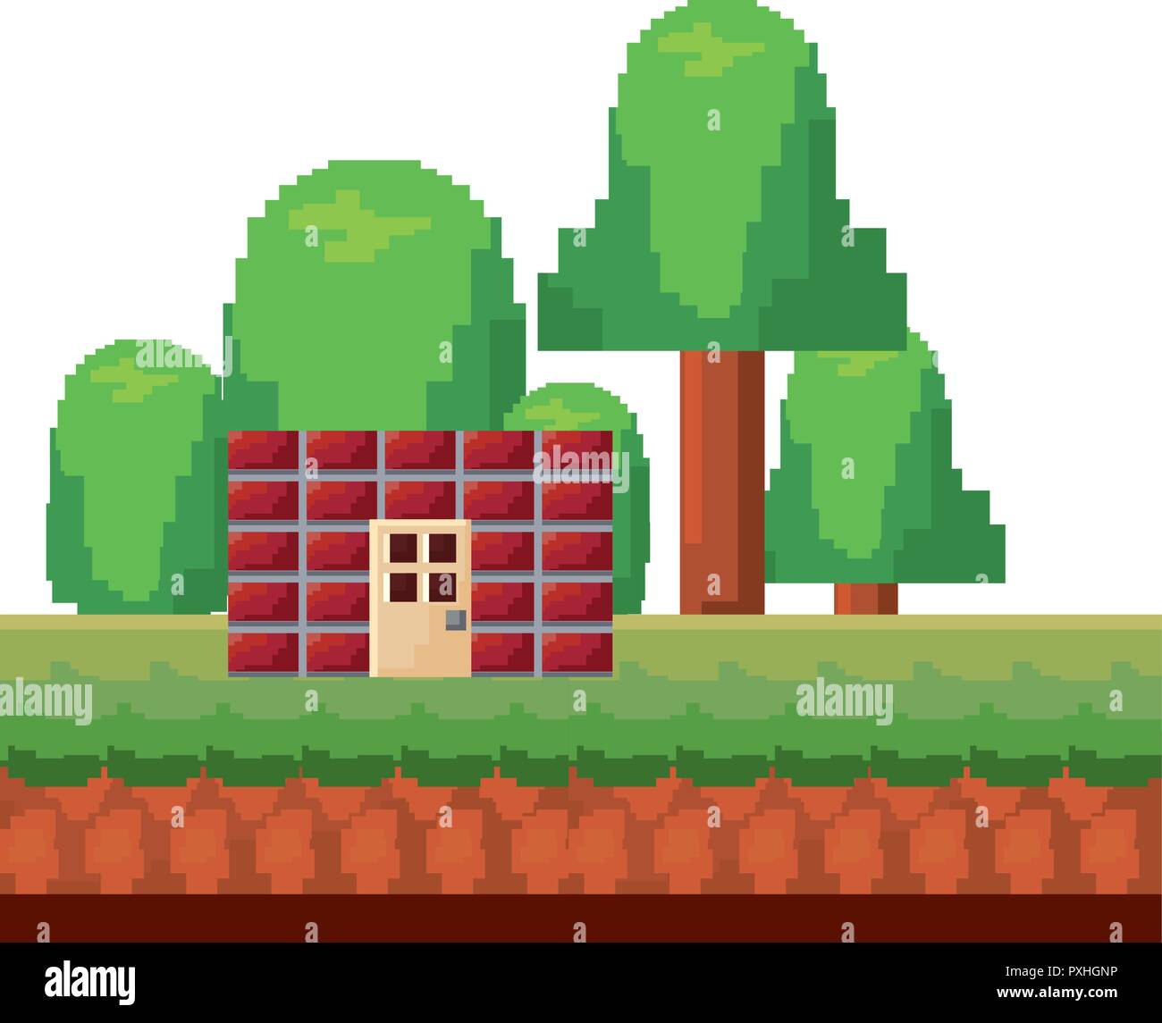 screen level video game pixel vector illustration Stock Vector Image ...