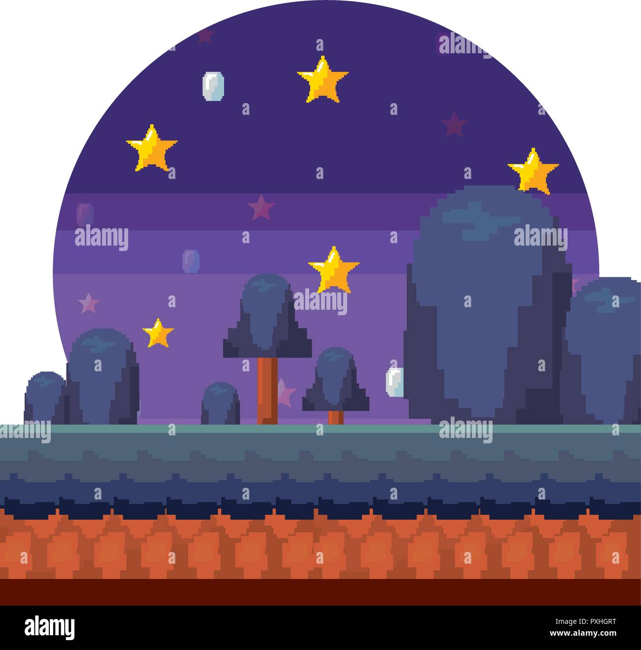 screen level video game pixel vector illustration Stock Vector Image ...