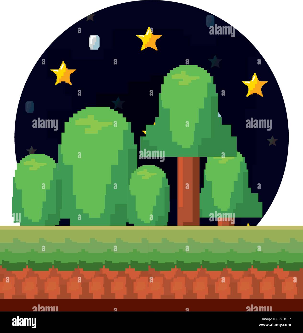 screen level video game pixel vector illustration Stock Vector Image ...