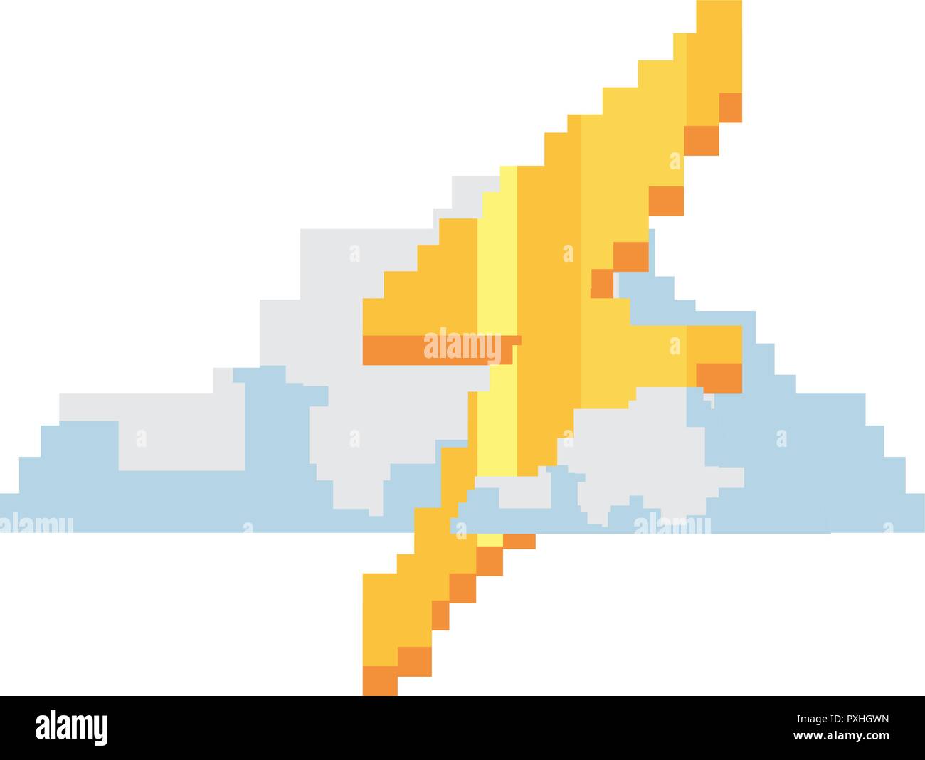 thunderbolt cloud pixel video game vector illustration Stock Vector ...
