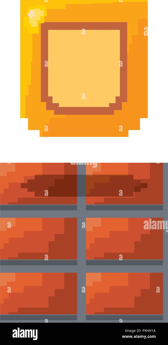 shield brick wall video game vector illustration Stock Vector Image ...