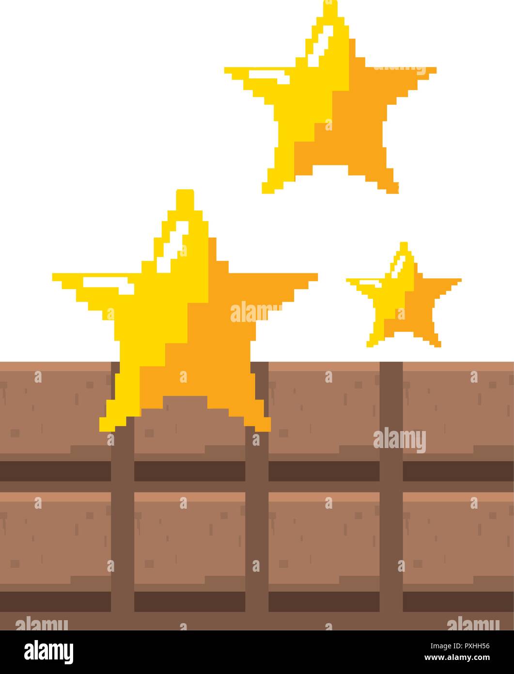 stars on blocks pixel video game vector illustration Stock Vector Image ...