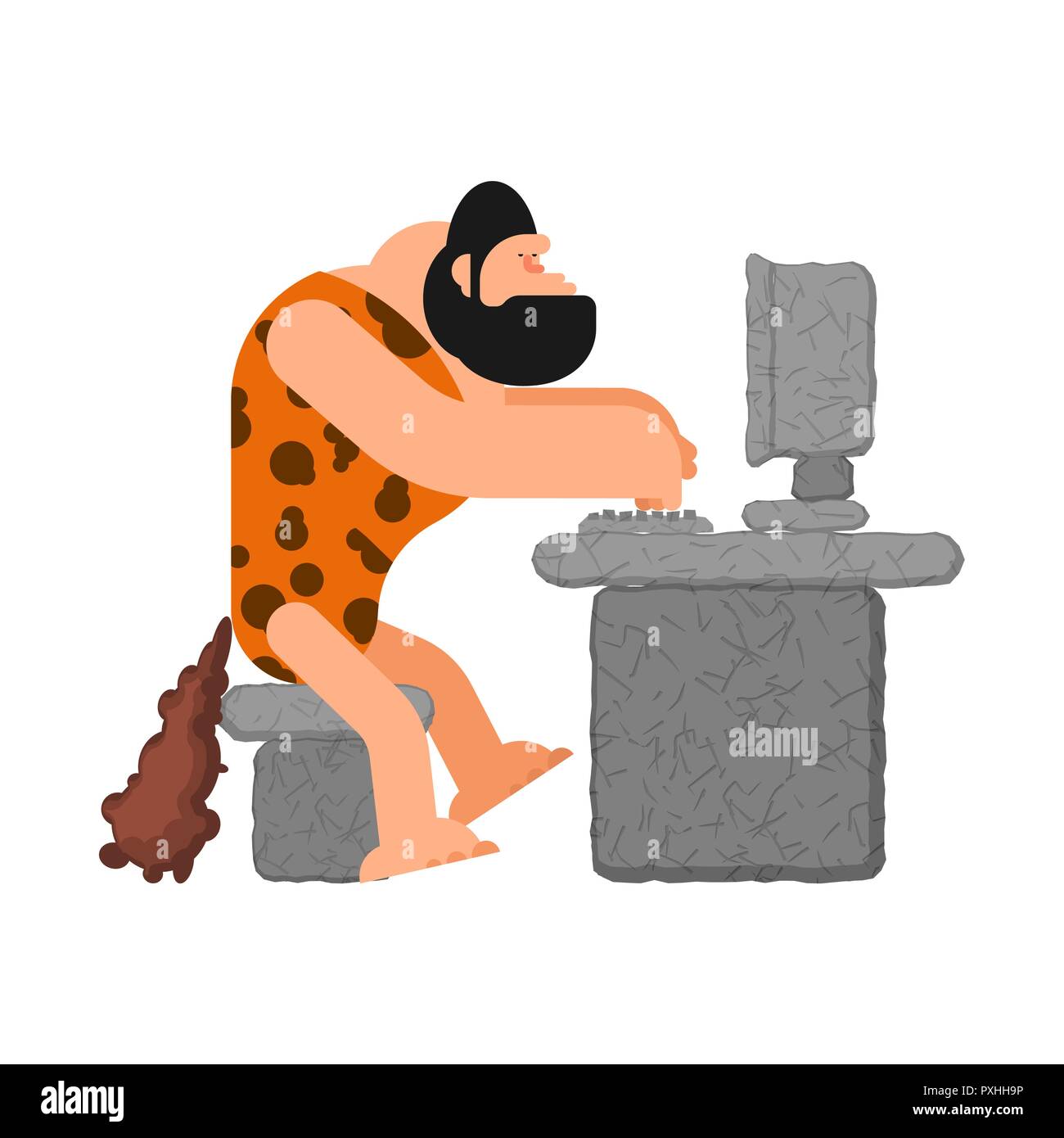 Old man computer phone Cut Out Stock Images & Pictures - Alamy