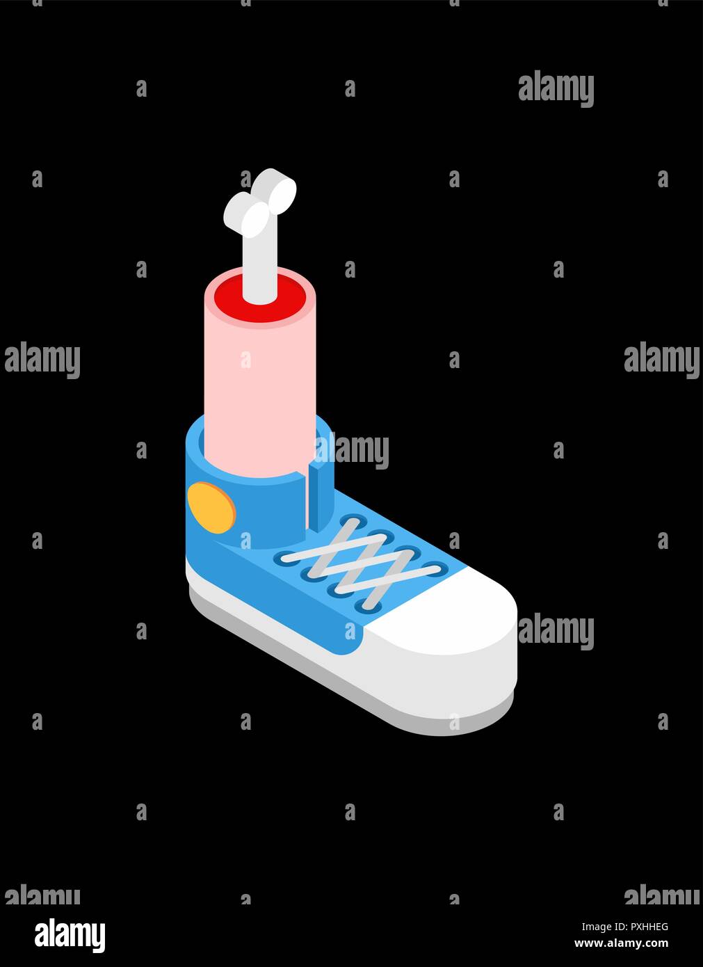 Zombie leg isolated. foot Bone Vector illustration Stock Vector Image ...