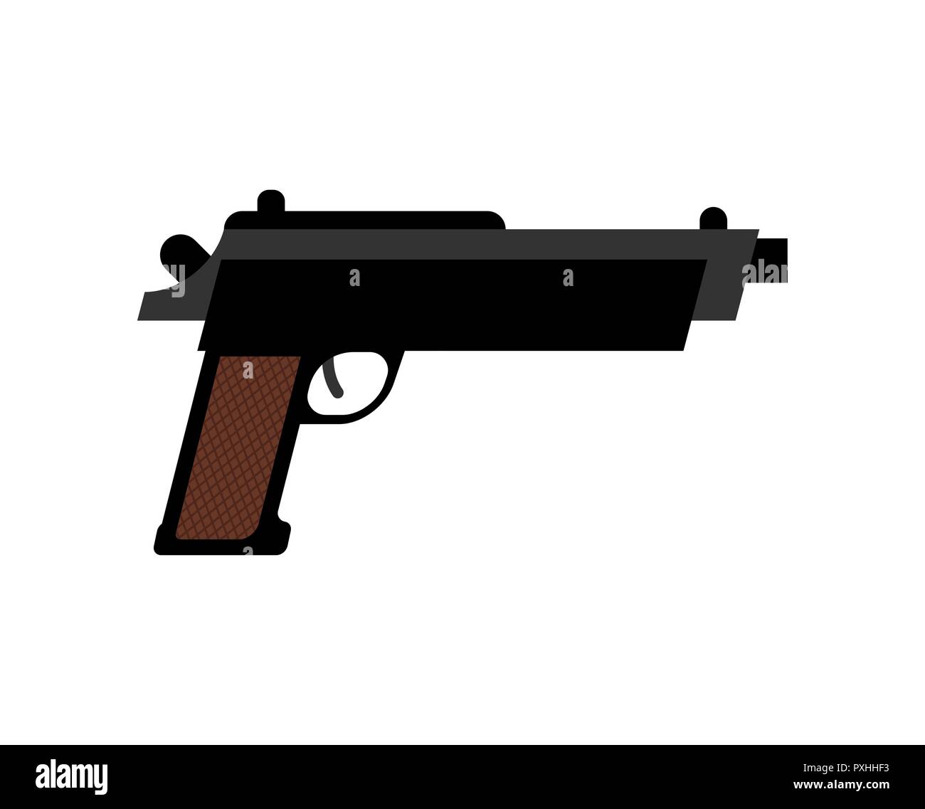 Gun isolated. Weapon on white background. Vector illustration Stock ...