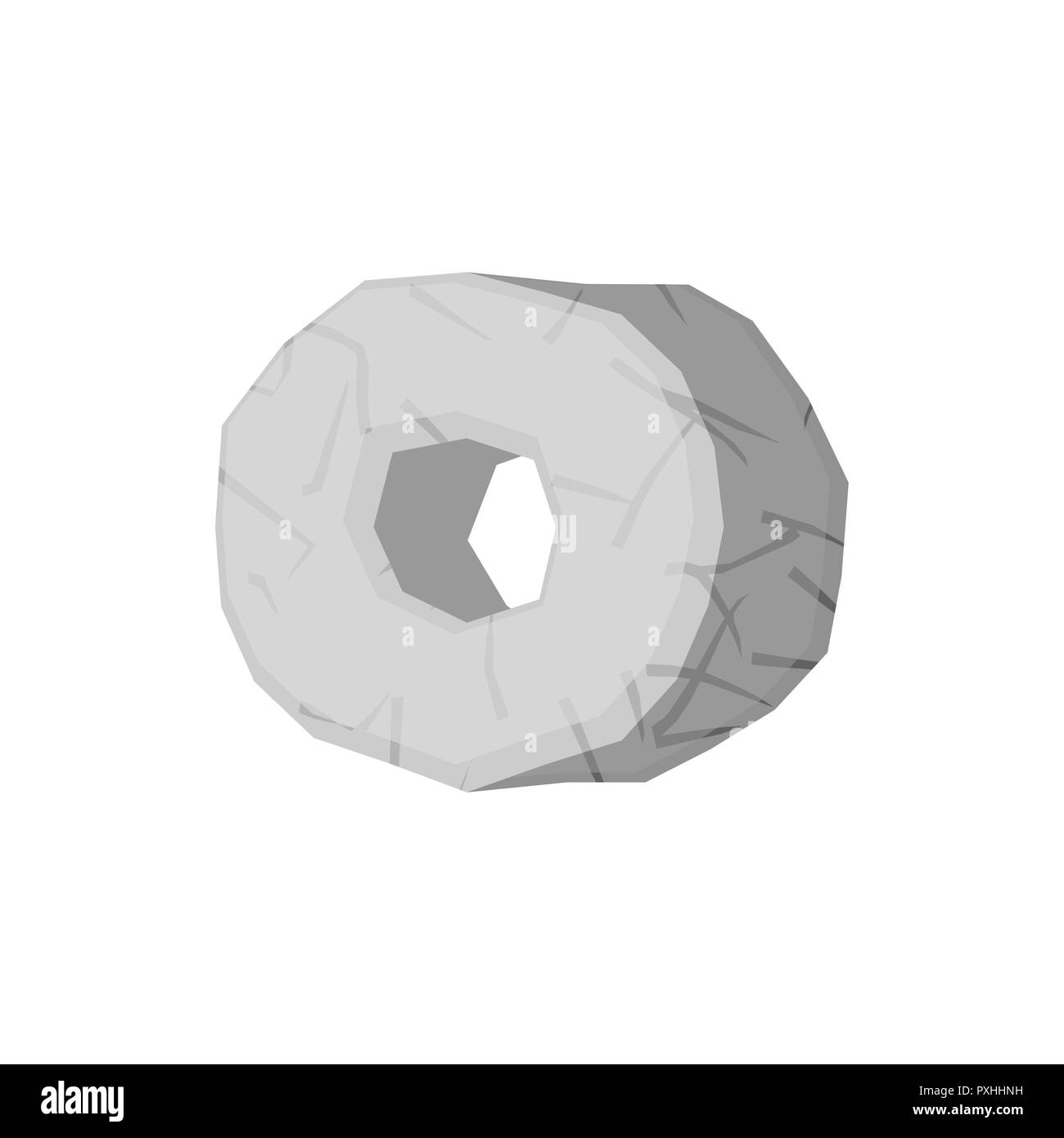 Stone wheel isolated. Prehistoric truck. Stone Age Technology Stock ...