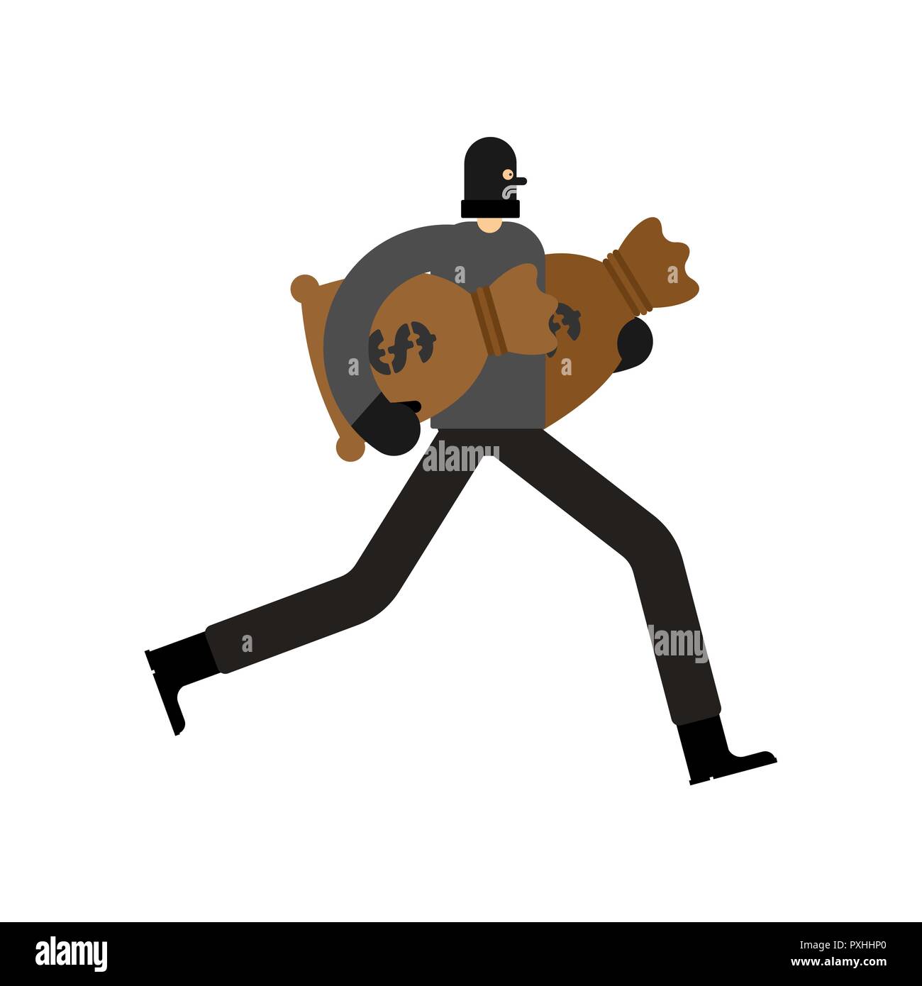 Cartoon burglar running hi-res stock photography and images - Alamy