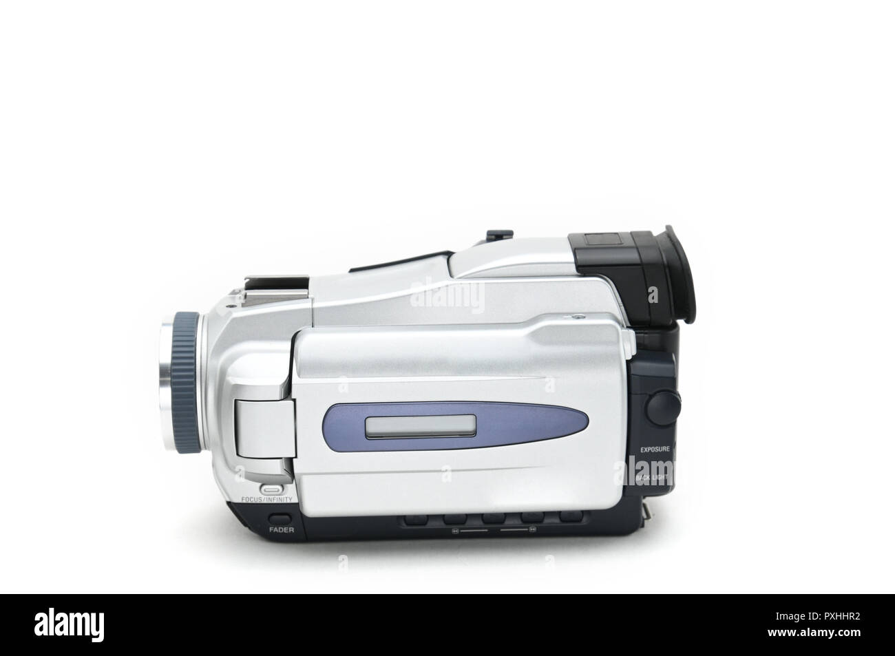 Semi-professional video camcorder used for shooting video clips on ...