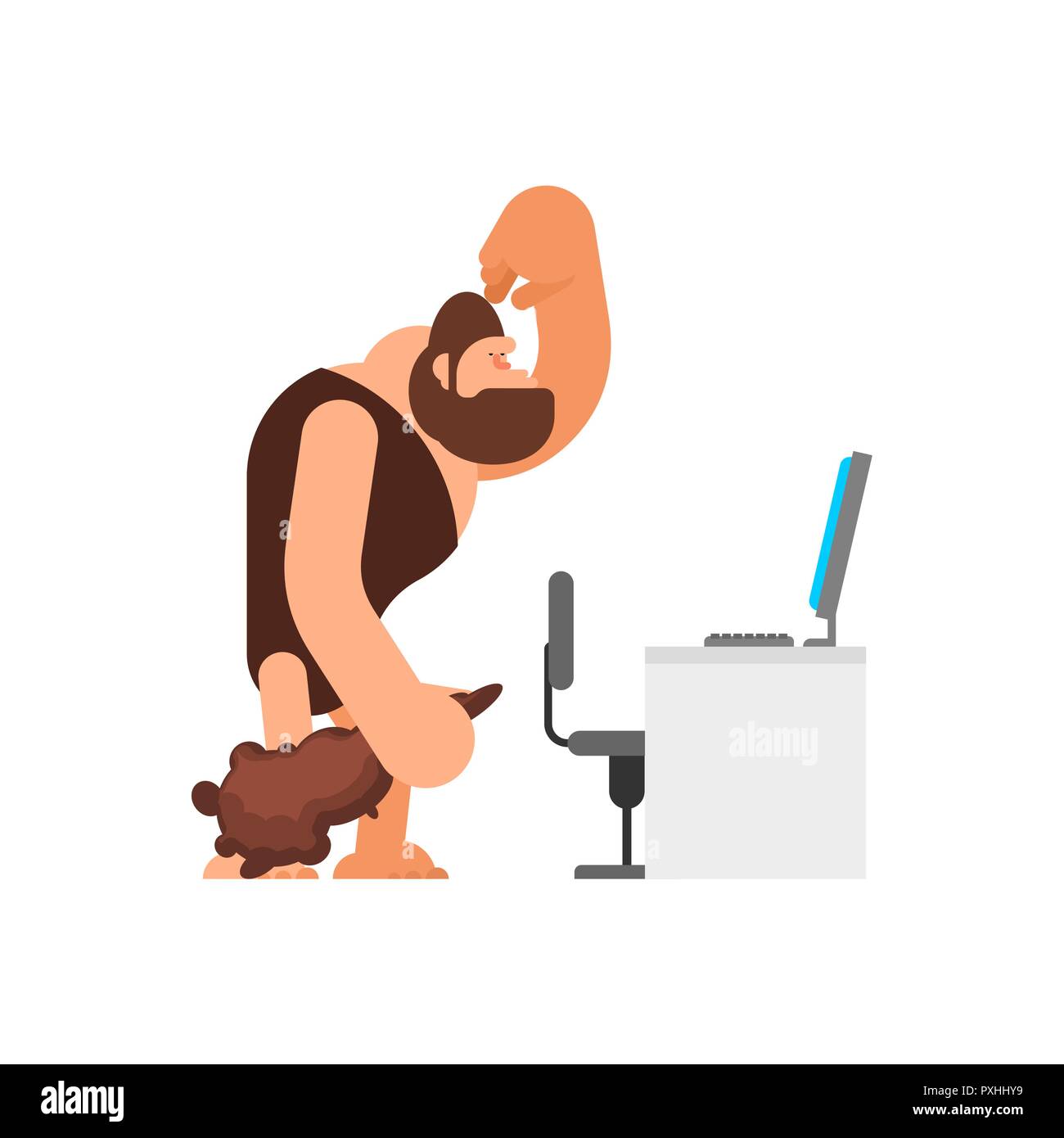 Old man computer phone Cut Out Stock Images & Pictures - Alamy