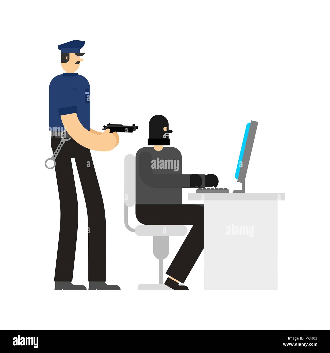 Cartoon thief man smiling hi-res stock photography and images - Alamy