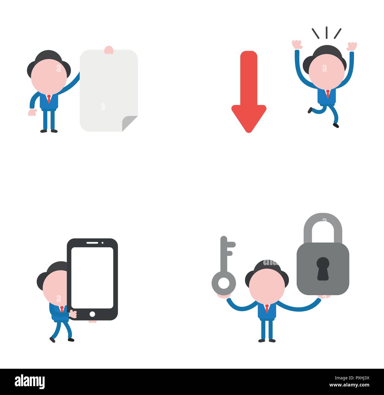 Vector illustration businessman character set Stock Vector Image & Art ...