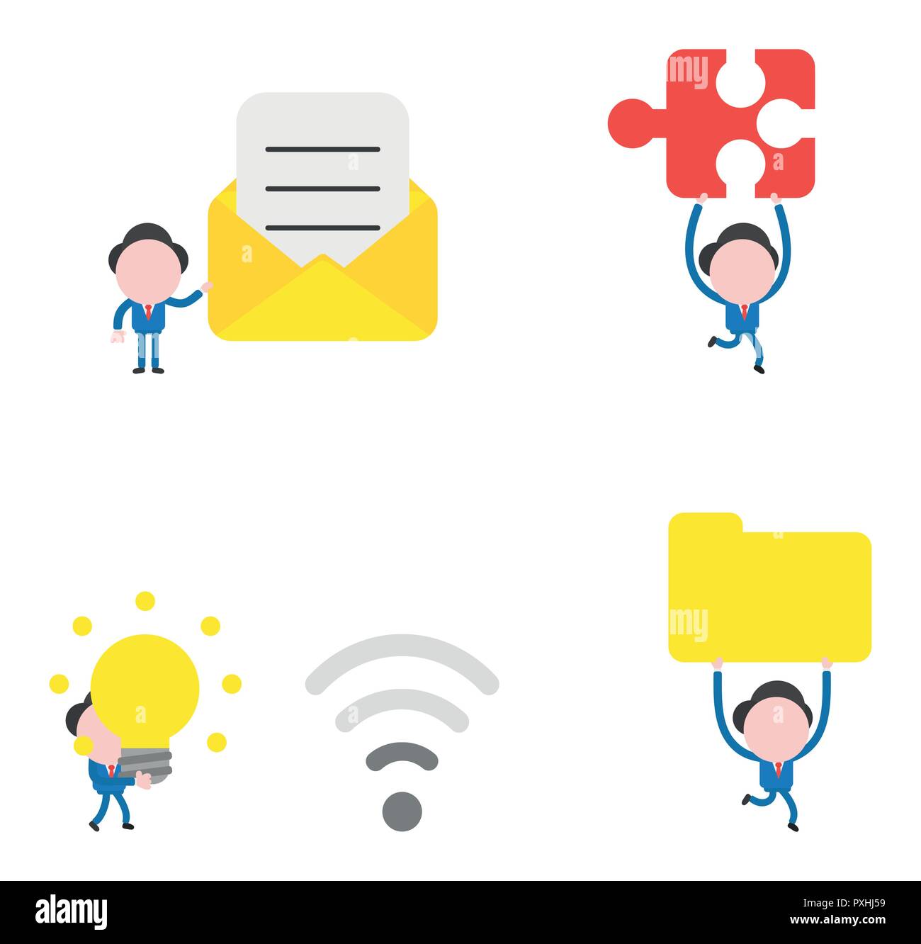 Vector illustration businessman character set Stock Vector Image & Art ...