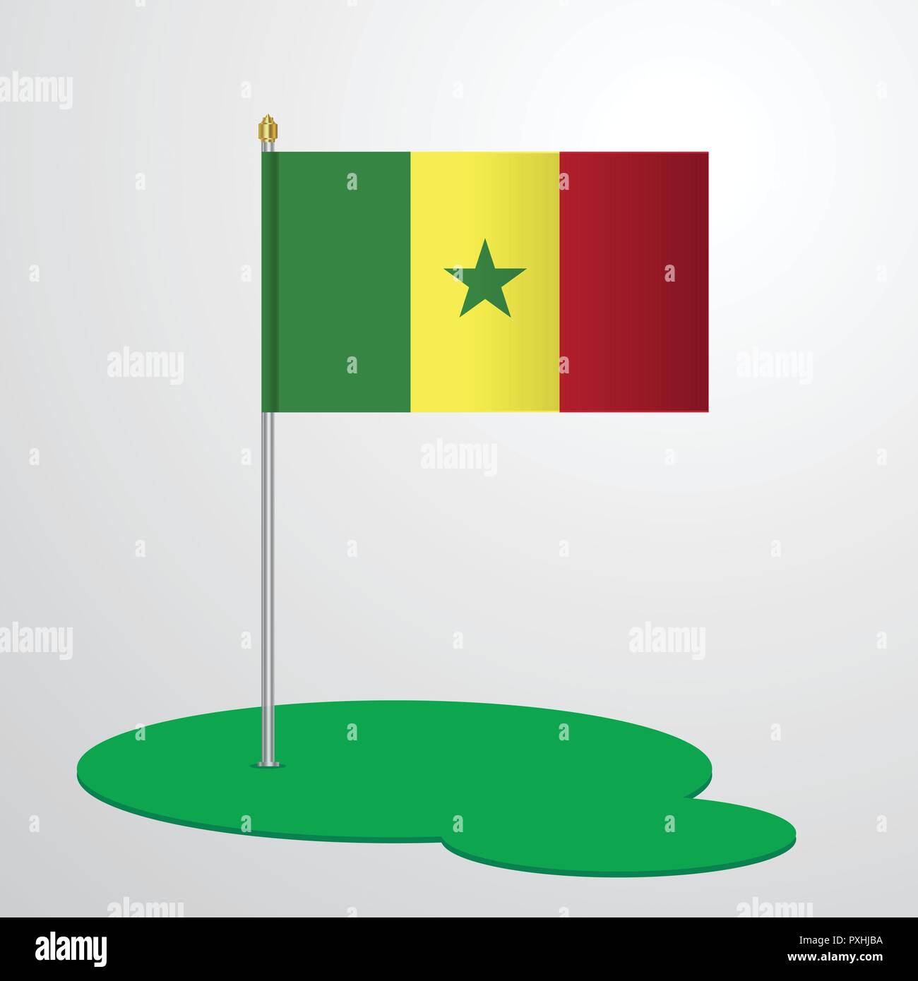 Senegal Flag Pole Stock Vector Image & Art - Alamy