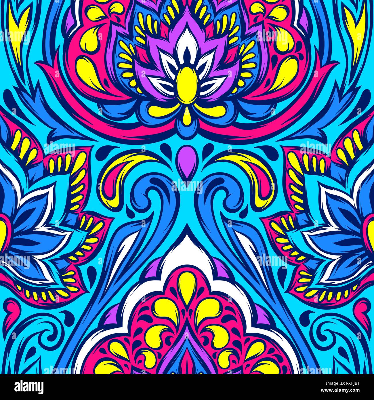 Mehndi indian henna seamless pattern Stock Vector Images - Alamy