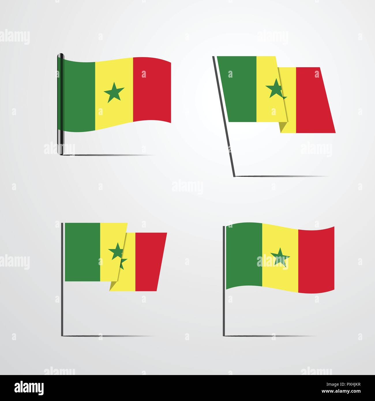 Wavy flag of senegal Stock Vector Images - Alamy