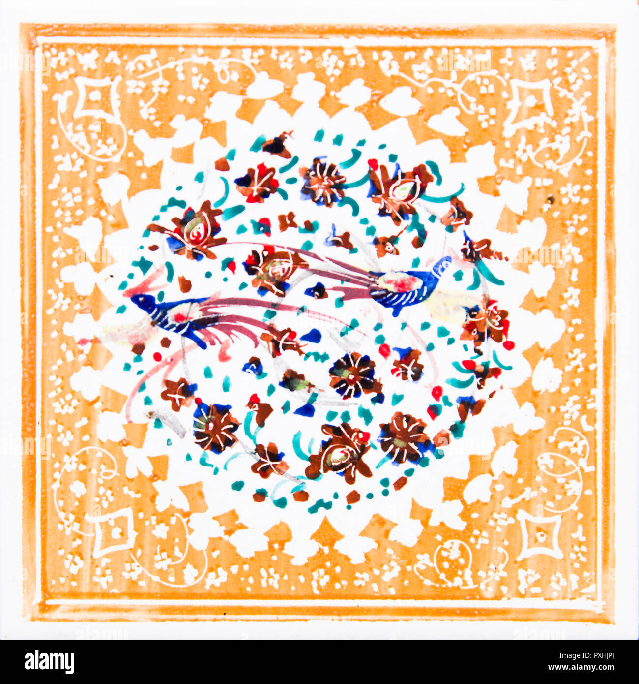 View at colorful traditional Iranian decorative ceramic tiles Stock ...