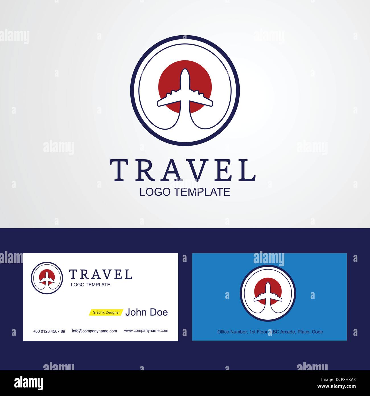 Travel Japan Creative Circle flag Logo and Business card design Stock ...