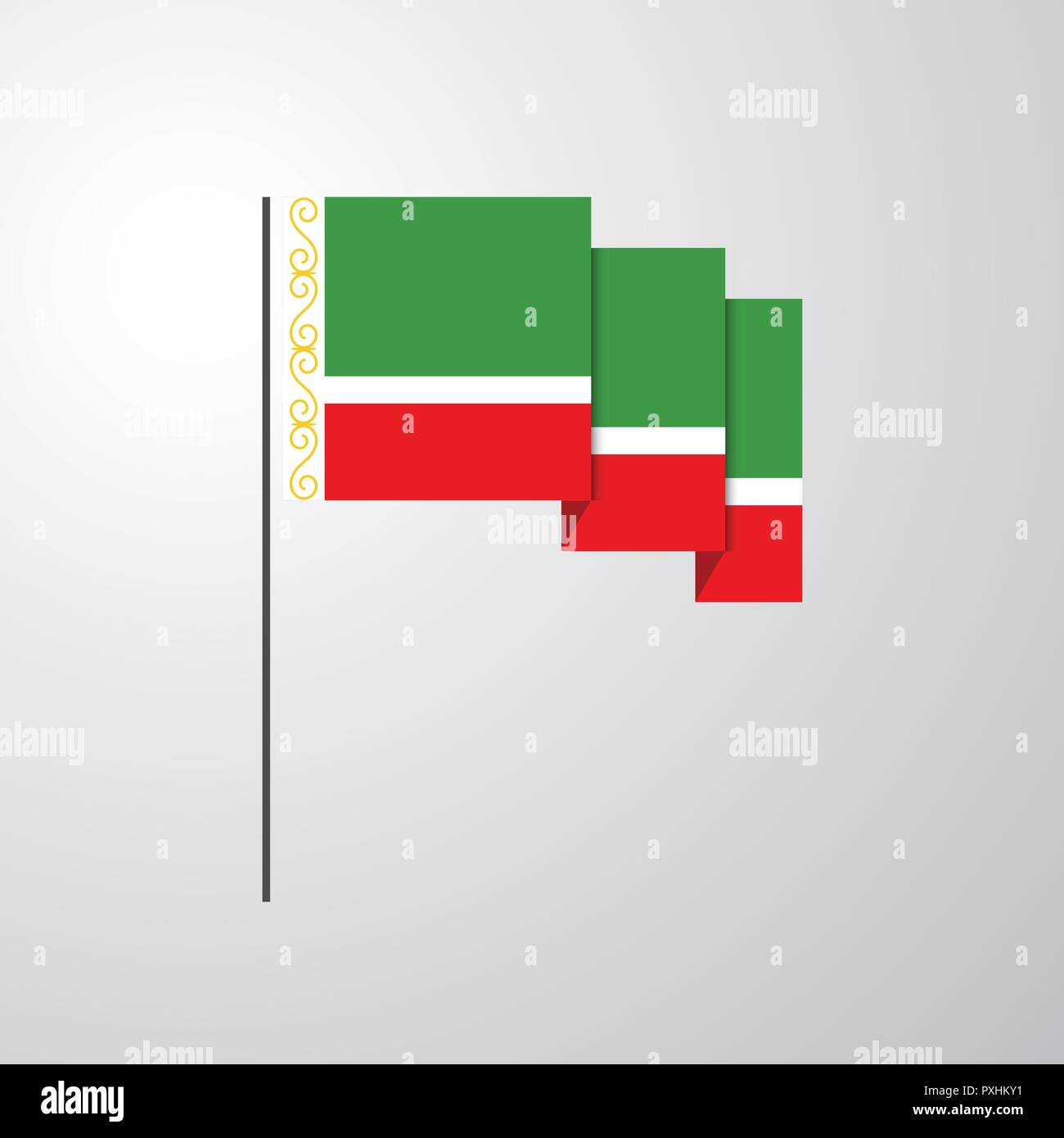 Chechen Republic waving Flag creative background Stock Vector Image ...