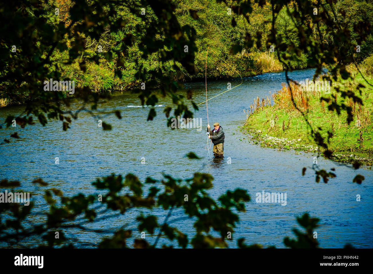 Salmon fishing on river tweed hi-res stock photography and images - Alamy