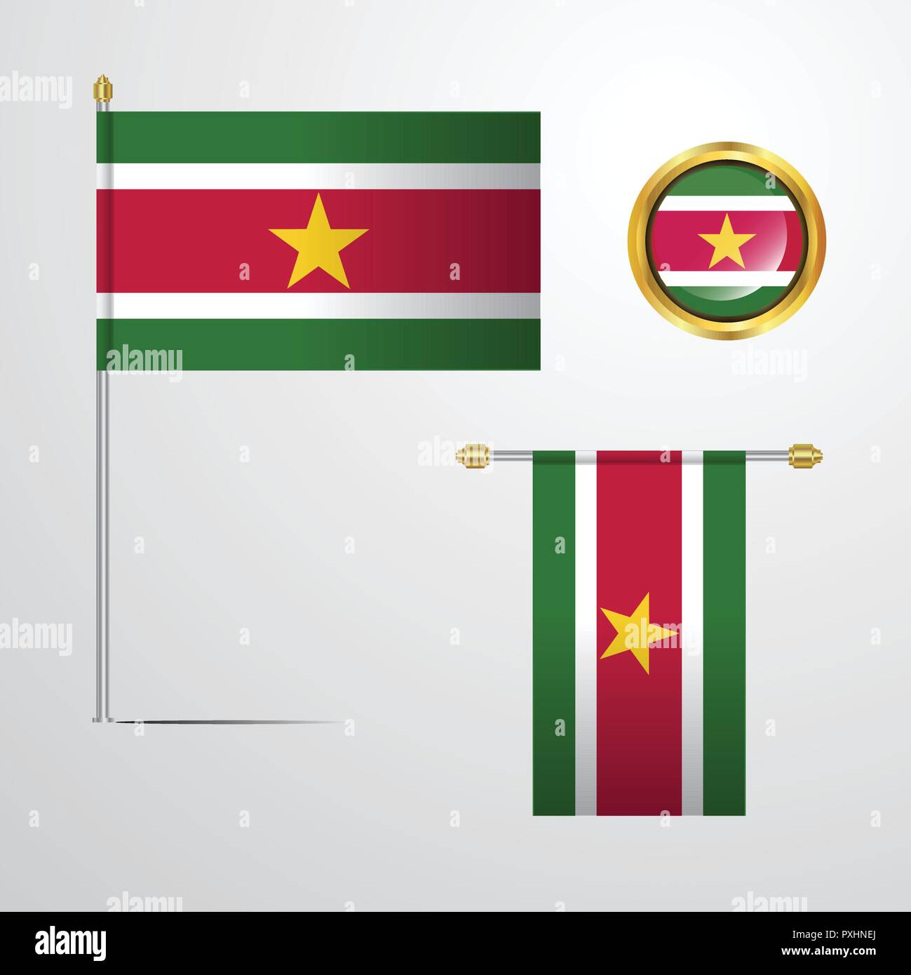 Waving surinamese flag Stock Vector Images - Alamy