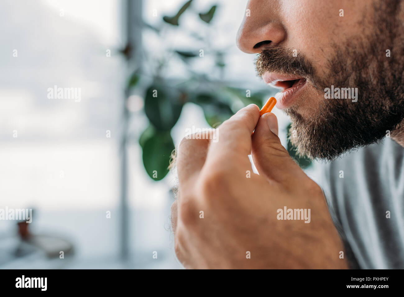 Close up shot mouth bearded hi-res stock photography and images - Alamy