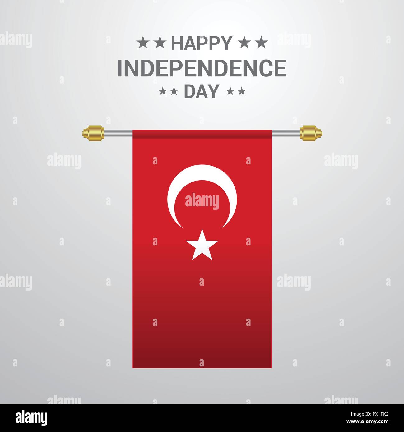 Turkey Independence day hanging flag background Stock Vector Image ...