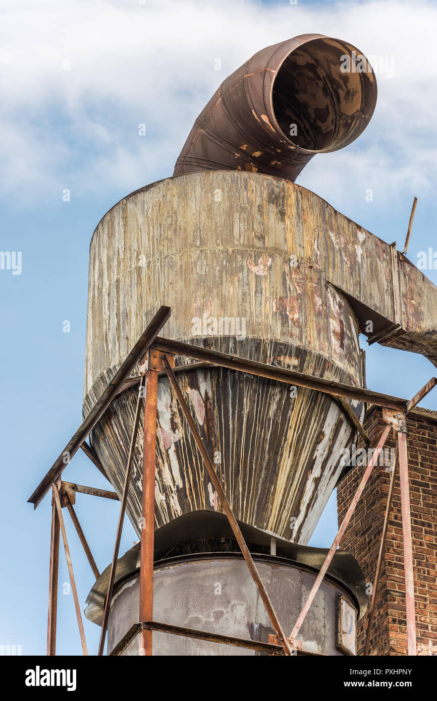 Detail of smokestack on an industrial building in the West Town ...