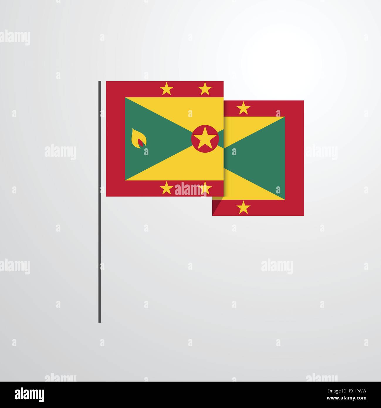 Grenada waving Flag design vector Stock Vector Image & Art - Alamy