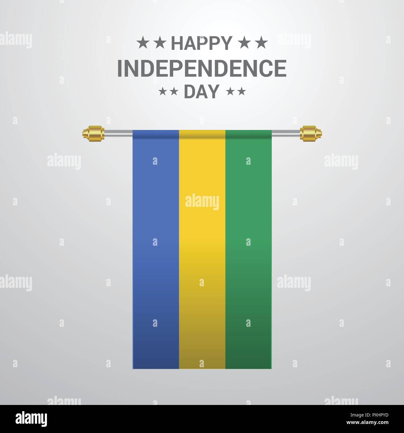 Gabon Independence day hanging flag background Stock Vector Image & Art ...