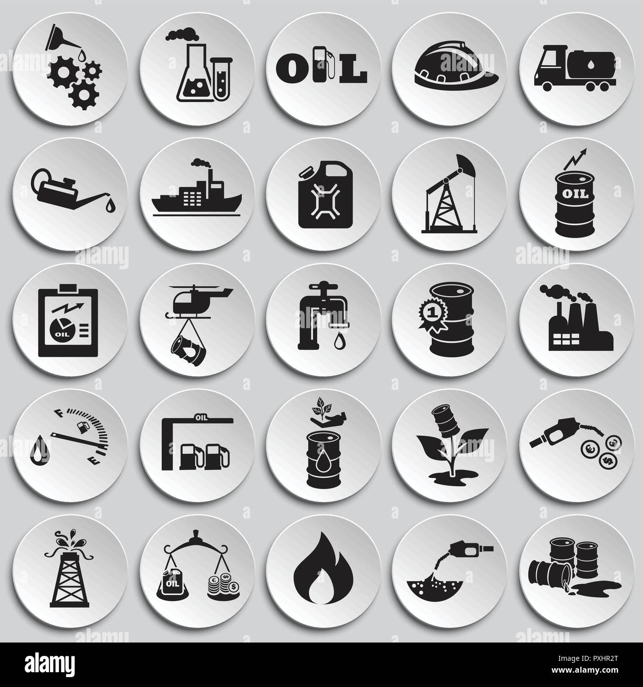 Oil industry icons on plates background Stock Vector Image & Art - Alamy