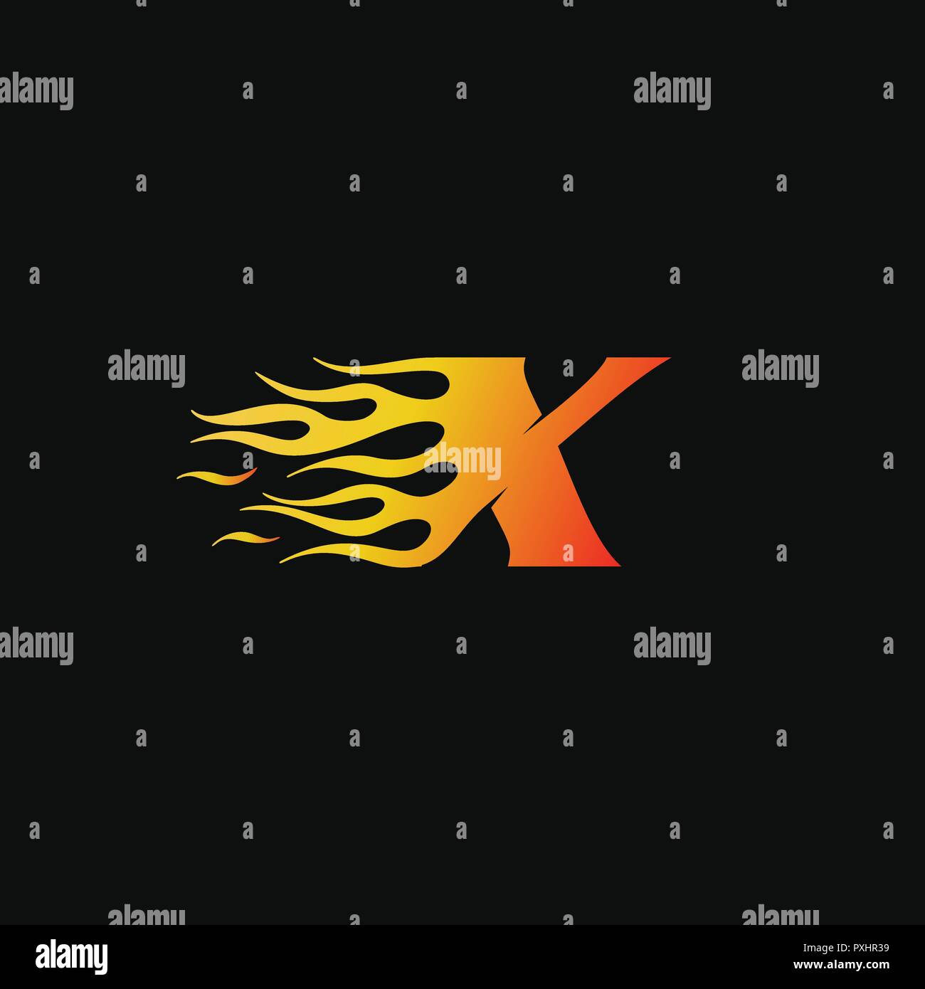 letter X Burning flame logo design template Stock Vector Image & Art ...
