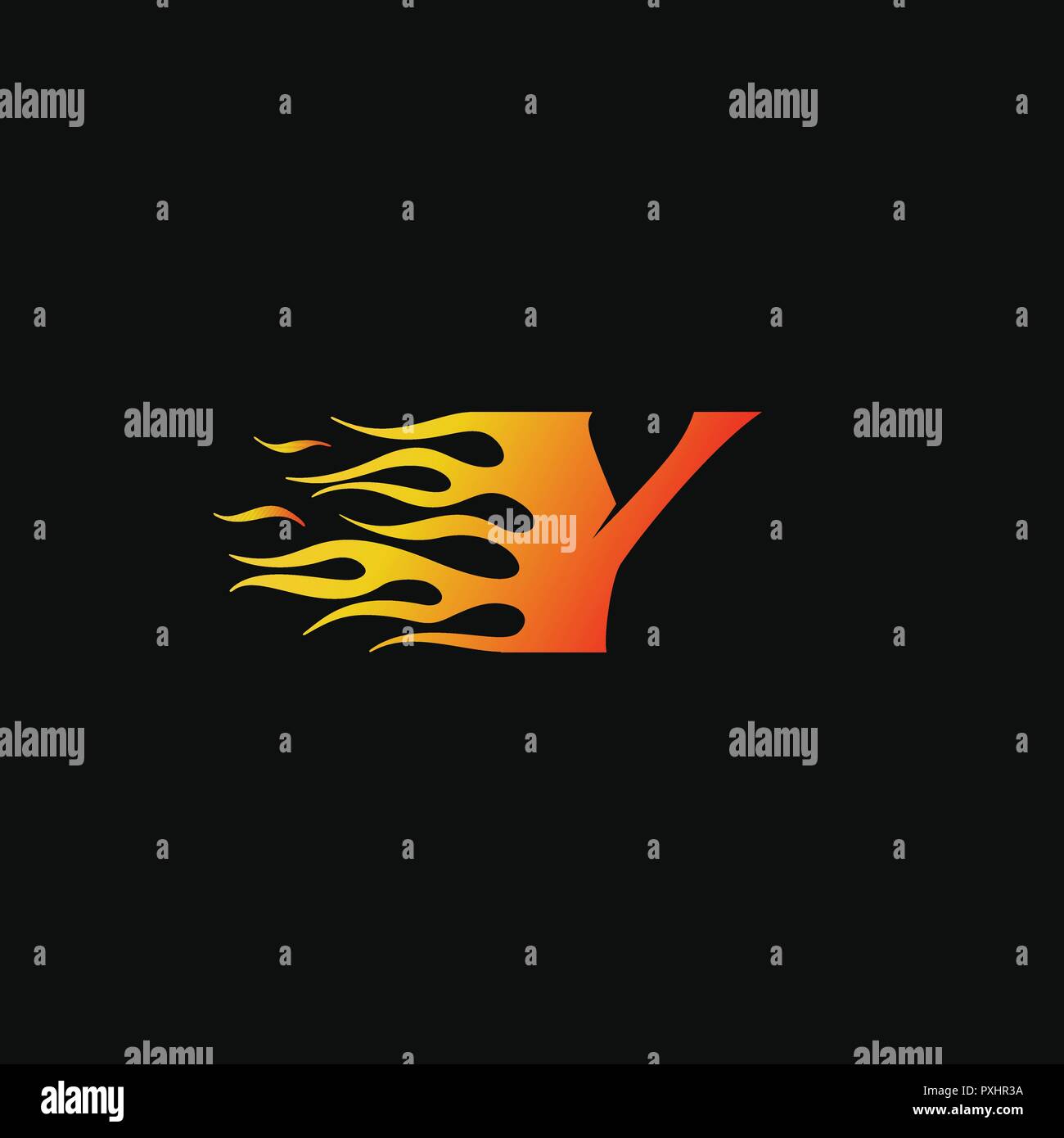 letter Y Burning flame logo design template Stock Vector Image & Art ...