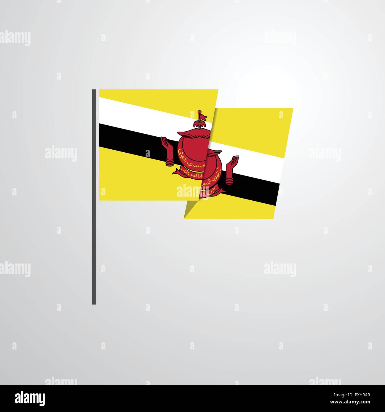 Brunei darussalam flag waving Stock Vector Images - Alamy