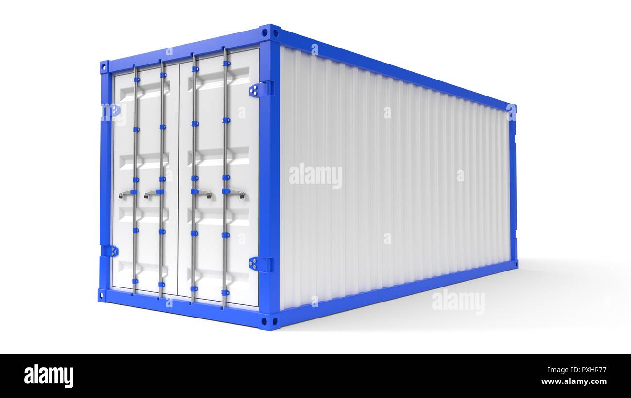 simple shipment container on white. 3d illustration Stock Photo - Alamy