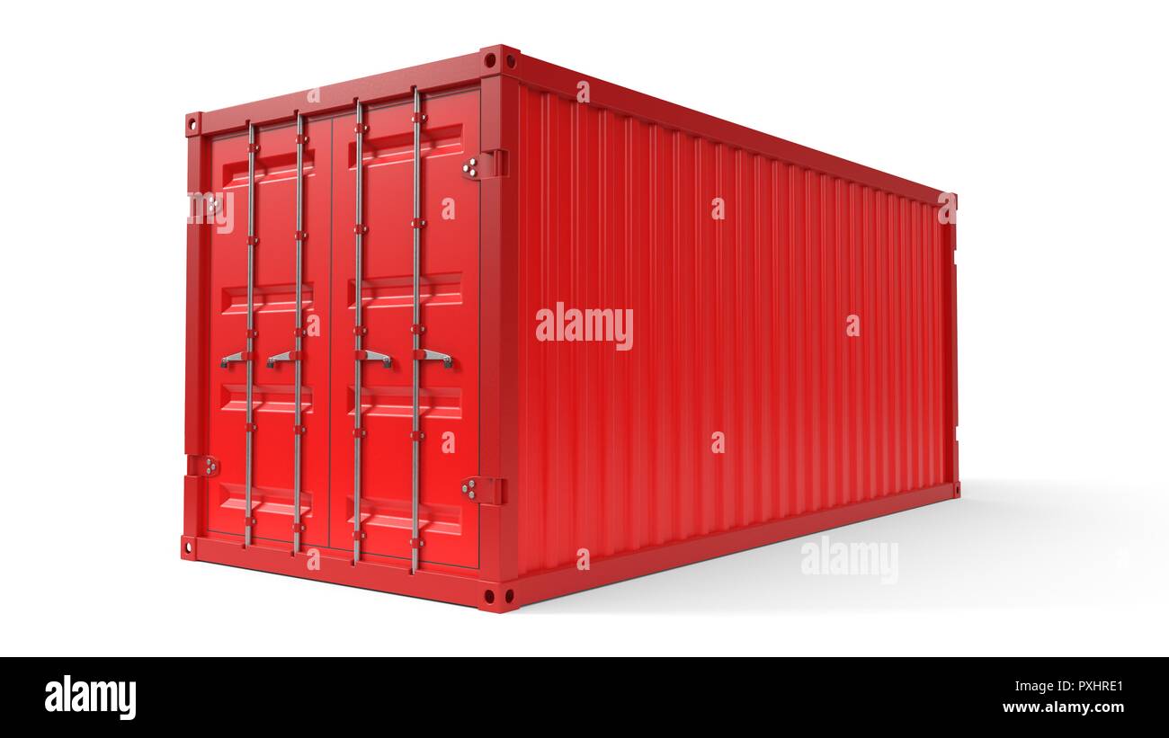 simple shipment container on white. 3d illustration Stock Photo - Alamy