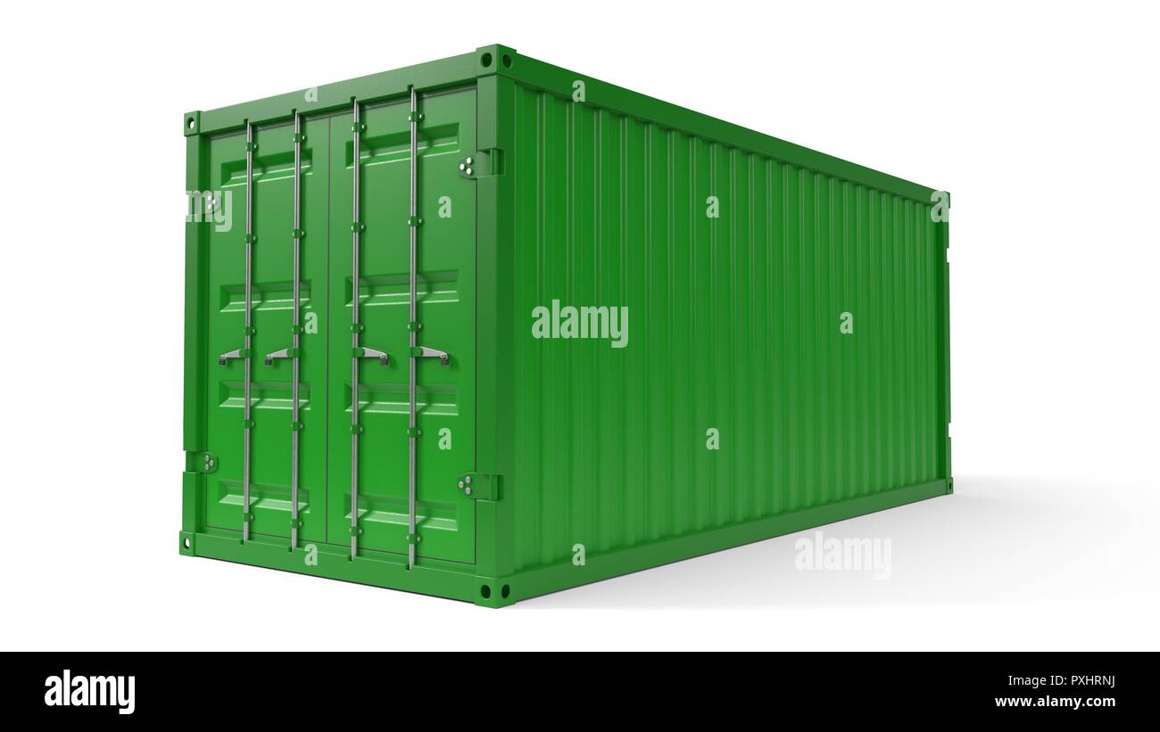 simple shipment container on white. 3d illustration Stock Photo - Alamy