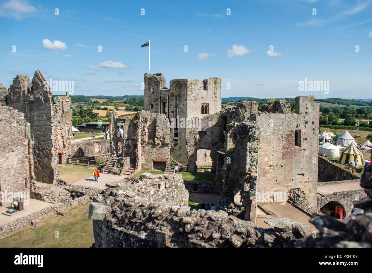Raglan Castle in Monmouthshire, Wales Stock Photo - Alamy