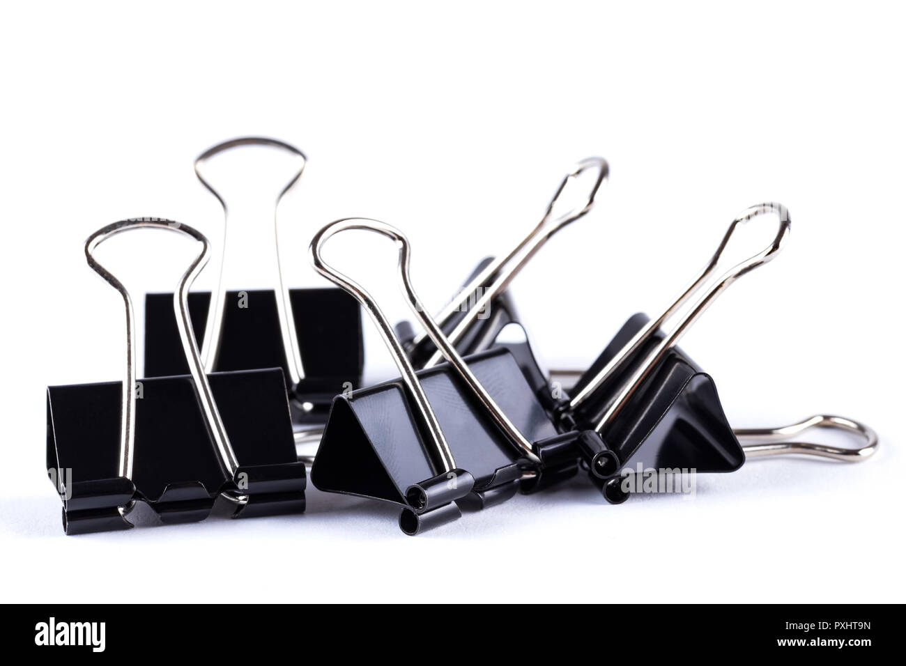 Bunch of binder paper clips isolated on white background Stock Photo ...