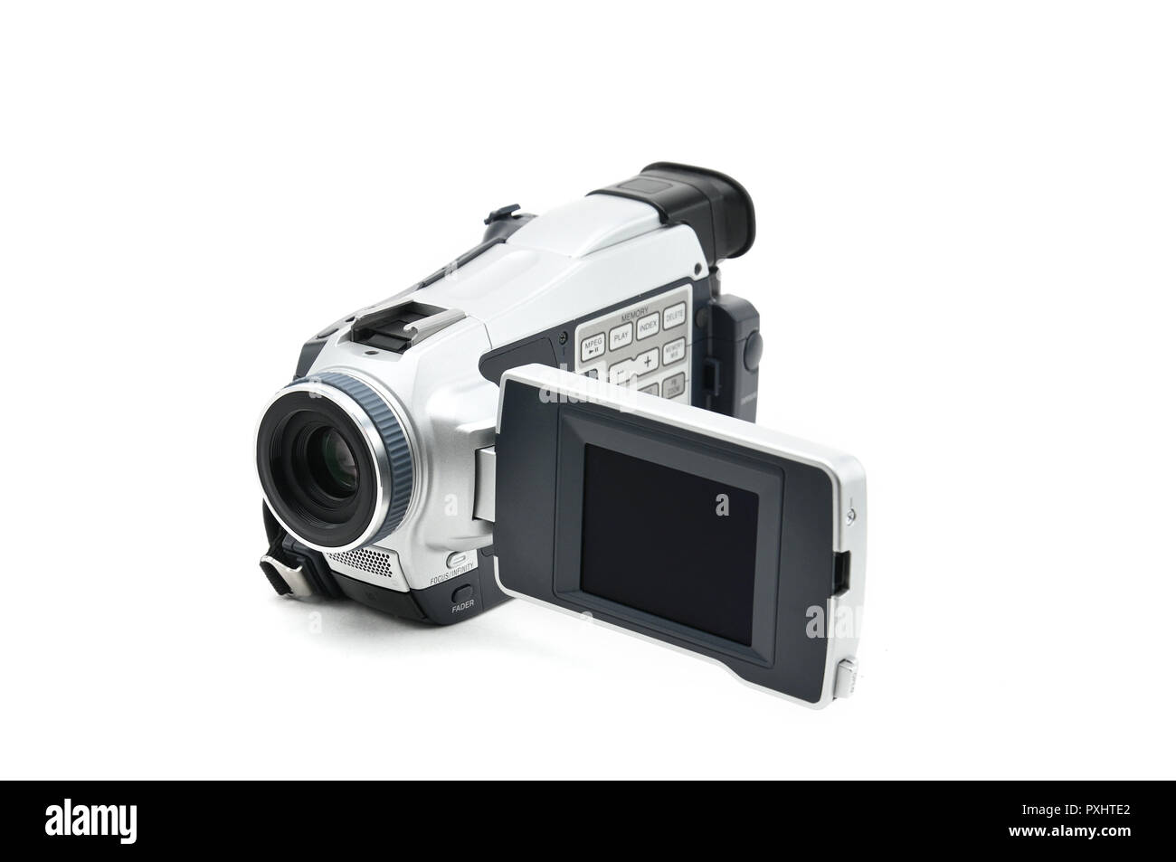 Semi-professional video camcorder used for shooting video clips on ...