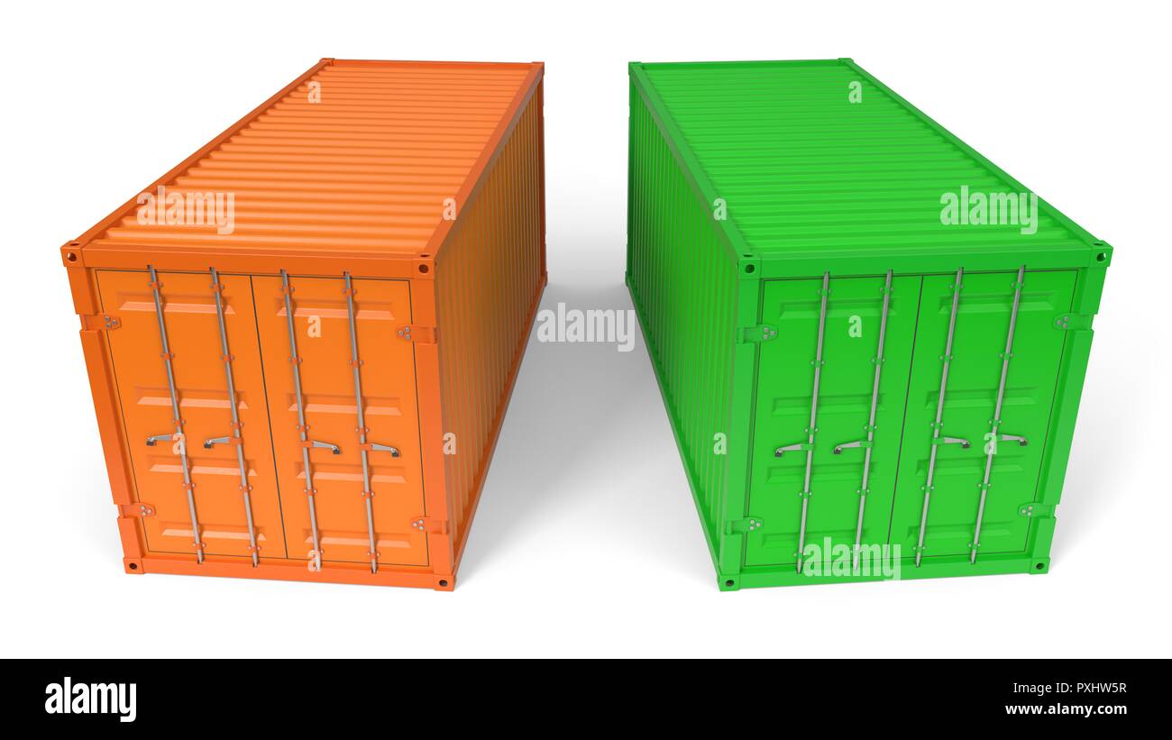simple shipment container on white. 3d illustration Stock Photo - Alamy