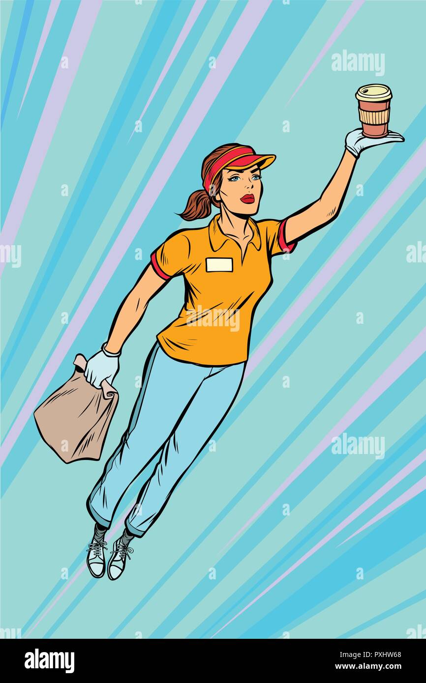 Restaurant waitress fast Stock Vector Images - Alamy