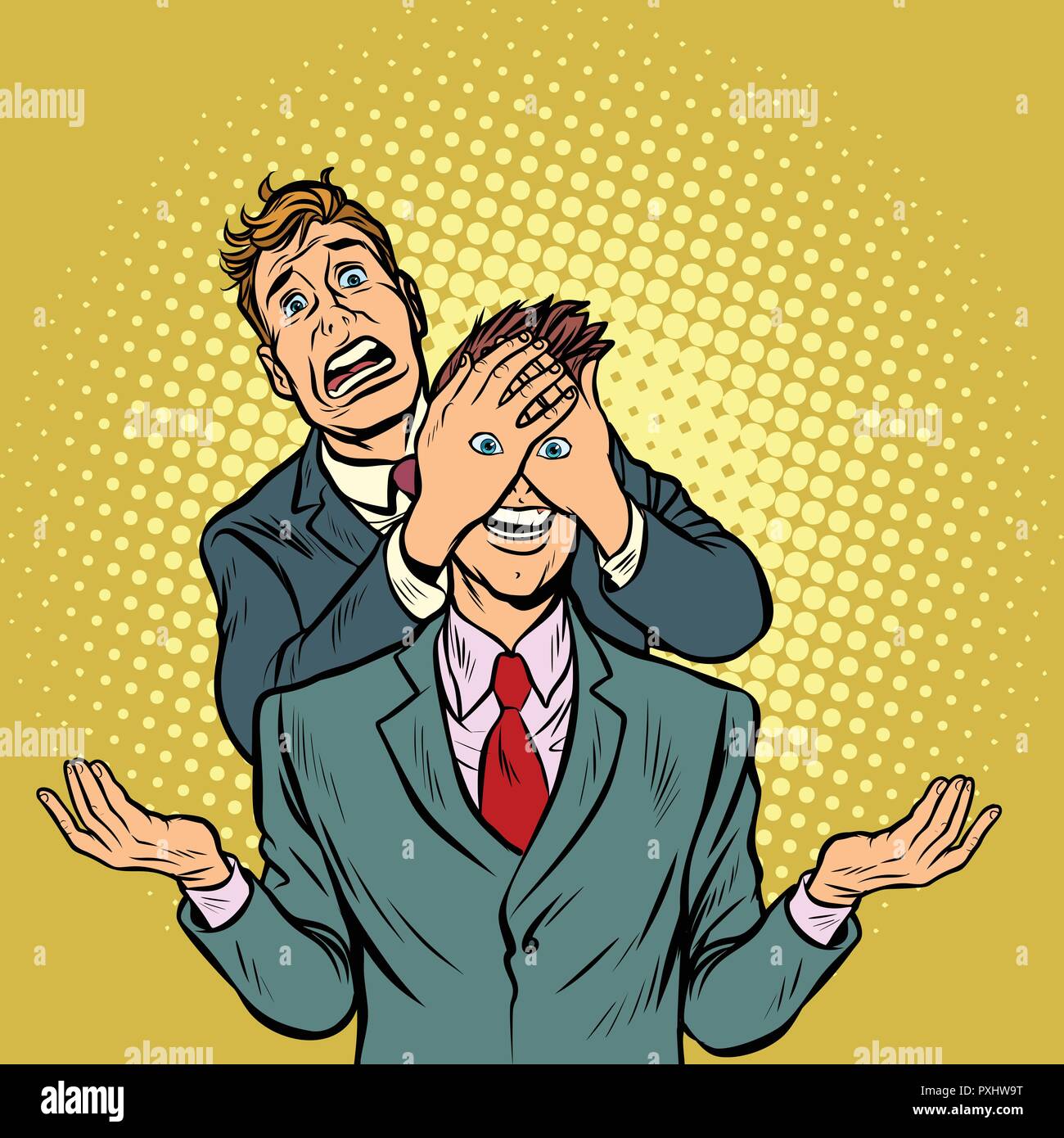 two men, a tempting surprise Stock Vector Image & Art - Alamy