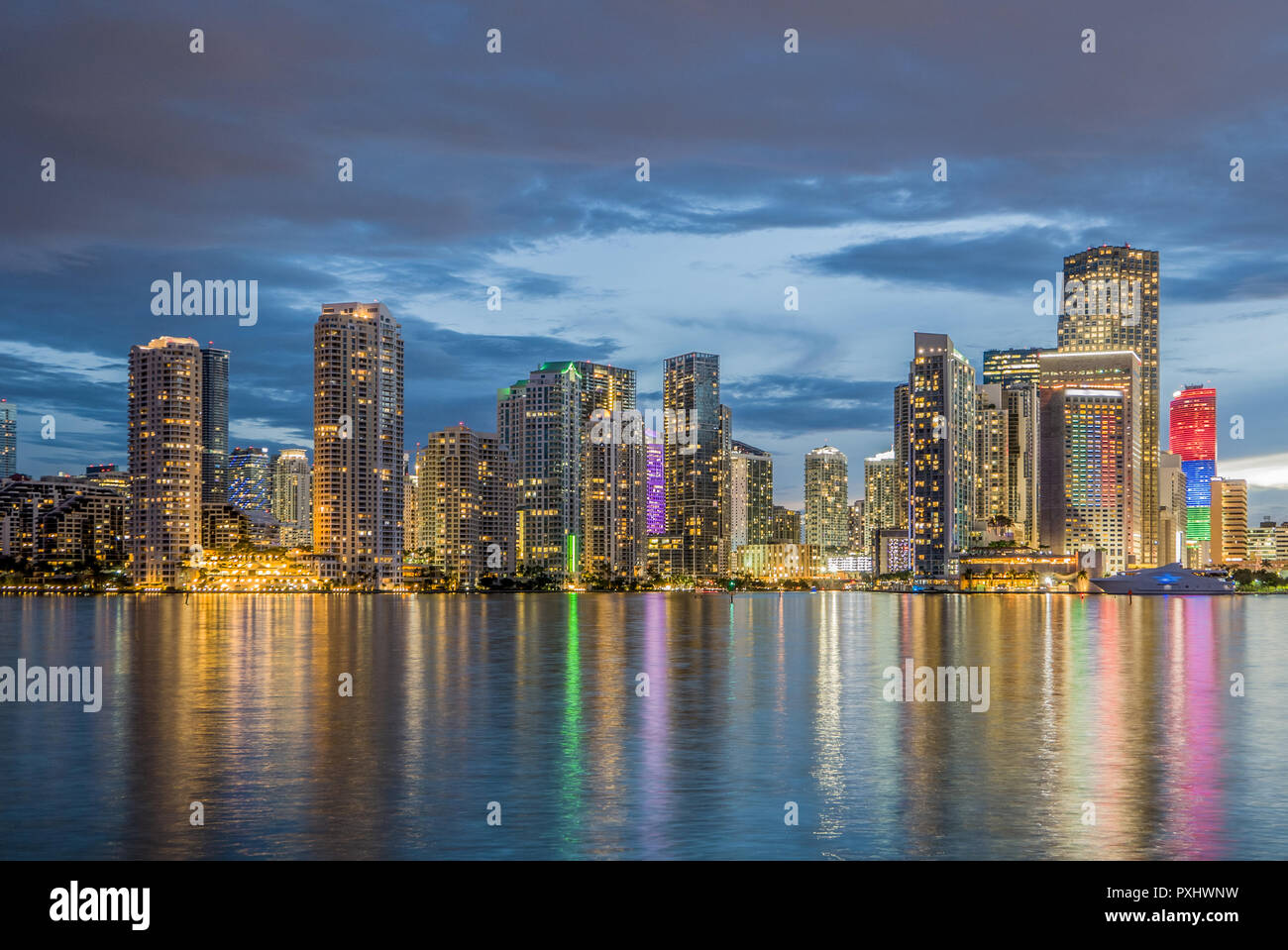 Beautiful reflections of Miami skyline in the water Stock Photo - Alamy