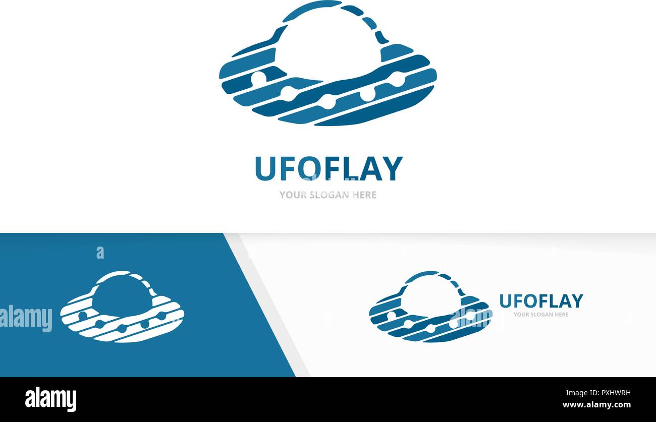 Ufo Logo Design Alien Head, Vector Logo Icon, UFO Grafik Von