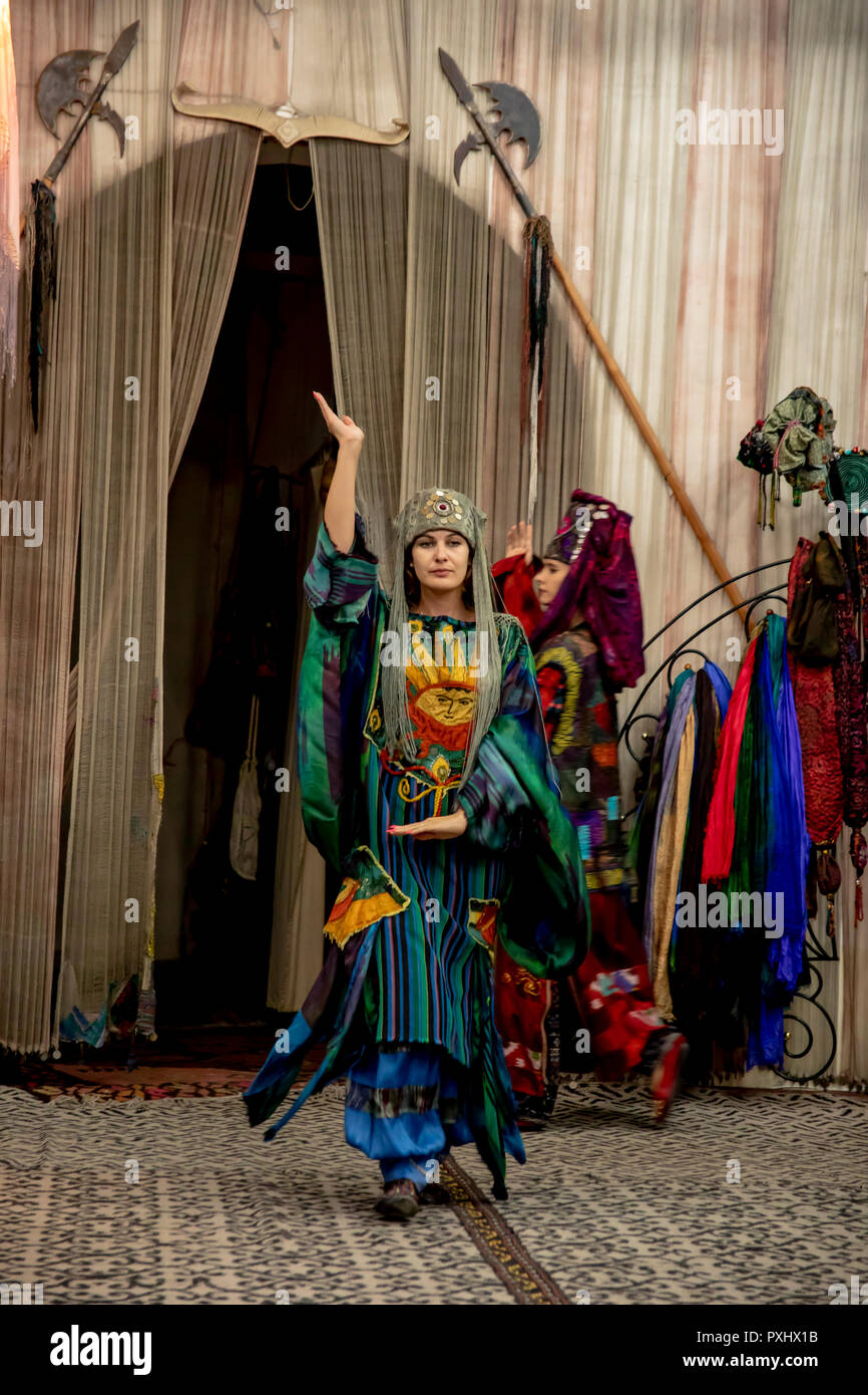 Samarkand, Uzbekistan - September 25, 2018 : Fashion show runway with ...