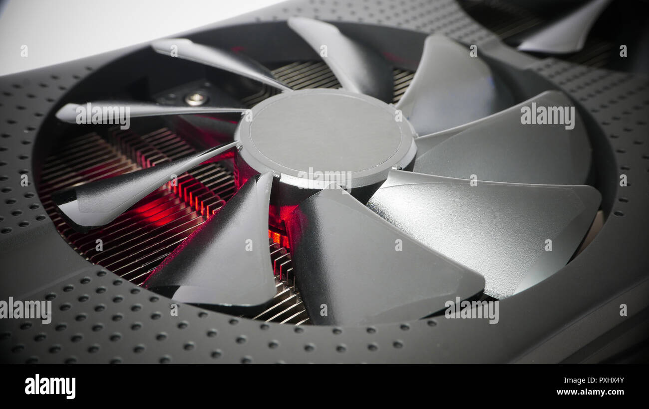 Cooling system of powerful graphics card, heat produced by data ...