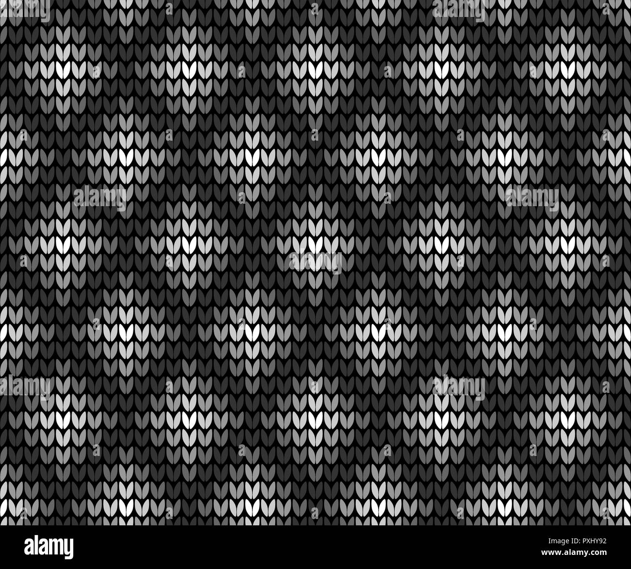 Abstract black seamless knitting pattern with wave lines background ...